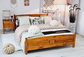 Vyvýšená postel JOANA + rošt ZDARMA, 140 x 200 cm, olše-lak
