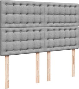 Box spring postel s matrací světle šedá 140 x 200 cm textil 3292093