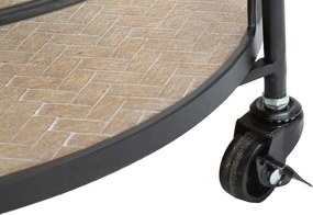 Designový servírovací vozík Abhilash 40 cm černý / hnědý