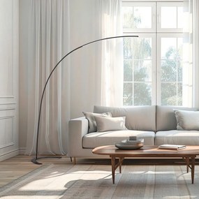 Tmavě hnědá LED stmívatelná stojací lampa (výška 210 cm) Shanghai – Trio