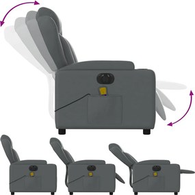 Elektrické masážní polohovací křeslo šedé umělá kůže 3204540