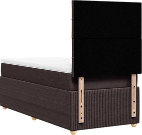 Box spring postel s matrací tmavě hnědá 80x200 cm textil 3291886