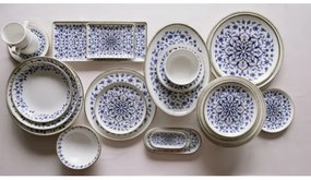 Jídelní sada 18 ks bílá/modrá/porcelán