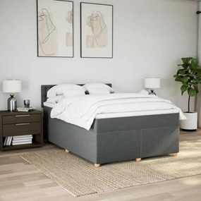Box spring postel s matrací tmavě šedá 140x200 cm textil 3286718
