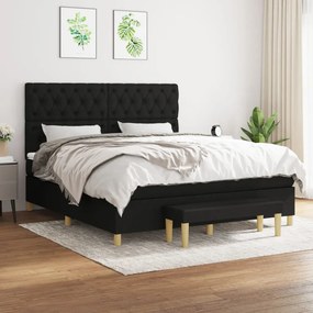 Box spring postel s matrací černá 160x200 cm textil 3137407