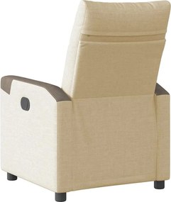 Elektrické polohovací křeslo krémové textil 3324083