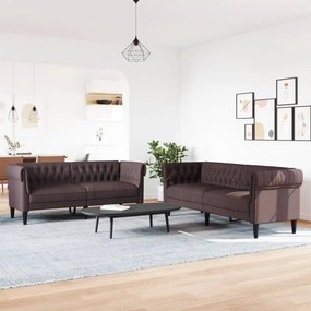 2dílná sedací souprava tmavě hnědá textil 3209203