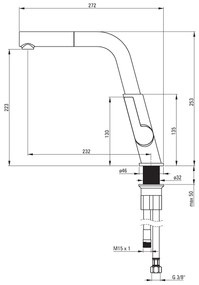 Deante Silia, dřezová baterie s vytahovací sprškou, černá-ocel, BQS_B730