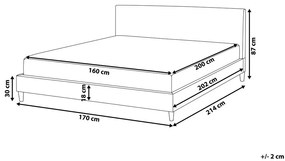Čalouněná postel v černé barvě 160 x 200 cm FITOU Beliani