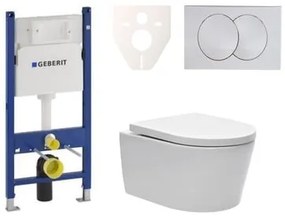 Cenově zvýhodněný závěsný WC set Geberit do lehkých stěn / předstěnová montáž+ WC SAT Brevis SIKOGES7W7