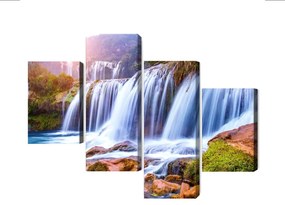 Vícedílný obraz Vodopád Jiulong V Luopingu Nedostatek Nedostatek Přírodní plátno 240x150
