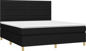 Box spring postel s matrací a LED černá 160x200 cm textil 3135527
