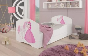 Postel s matrací a zásuvkou PEPE PRINCESS AND HORSE 140x70