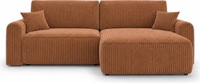 Rozkládací oboustranná sedací souprava do L NORDEN TILIA 250x140 cm, terakotová