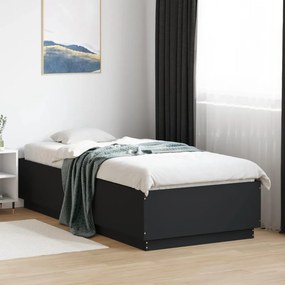 Rám postele s LED osvětlením černý 90 x 200 cm kompozitní dřevo 3209633