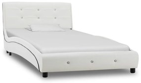 Rám postele bílý umělá kůže 90 x 200 cm,  280312