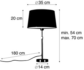 Stolní lampa bronzová s hnědým stínítkem 35 cm nastavitelná - Parte