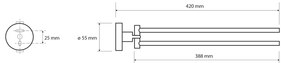 Sapho Sapho, X-ROUND dvojitý držák ručníků 420mm, otočný, chrom, XR405
