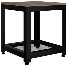 Odkládací stolek Dublin - MDF a železo - 40x40x45 cm | šedý a černý