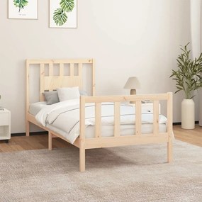 vidaXL Rám postele s čelem masivní borové dřevo 90 x 200 cm [3188151] Barva: Přírodní