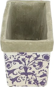 BETONOVÝ KVĚTINÁČ KELLY 15X39,5 CM BÍLÁ/MODRÁ