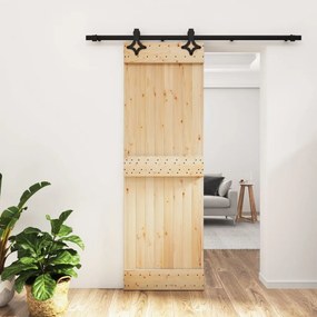Posuvné dveře s kováním 70 x 210 cm masivní borové dřevo,  3203139