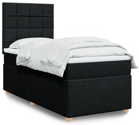 Box spring postel s matrací černá 90x190 cm textil 3291137