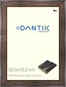 DANTIK rámeček 50x70 | TRITON široký měď antik (Plexi Čiré)