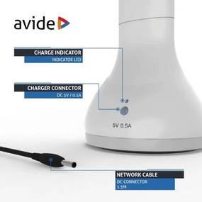 Nabíjecí stmívatelná LED stolní lampa 4W 250lm denní světlo RGB podstavec bílá