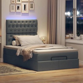 Osmanský rám postele s matrací tmavě šedá 120x200cm textil 3314080