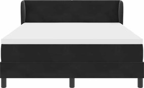Postel s boxspringem s čelo Černá 140 x 200 cm samet 3340390