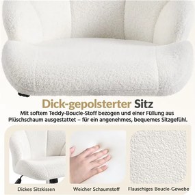 Kancelářská židle Yaheetech – sněhově bílá, polyester (267310100420)