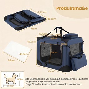 Costway Přepravka pro psa Skládací přenosný box na přepravu psů se síťovými okny