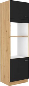MODENA | vysoká skříňka 60 DPM-210 2F na vestavnou troubu a mikrovlnku | 60 cm | artisan/černá
