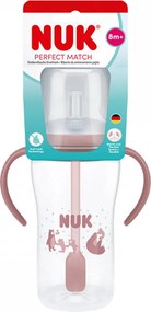 Kojenecká láhev NUK Perfect Match na učení s brčkem BEAR 260 ml