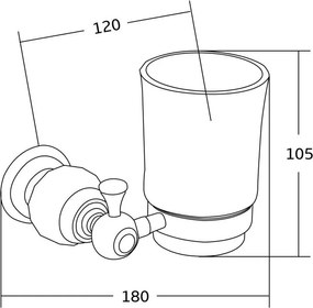 Mexen příslušenství, ESTELA držák na kartáček, zlatá, 7011538-50