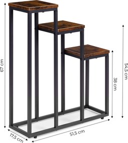 Stojan na květiny EVELIN 67x51,5 cm hnědý/černý