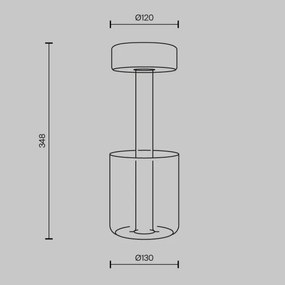 Maytoni MOD229TL-L3B3K3 - LED Stmívatelná přenosná stolní lampa 3W/5V černá/šedá