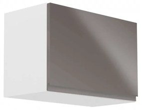 Horní skříňka, bílá / šedý extra vysoký lesk, AURORA G60K