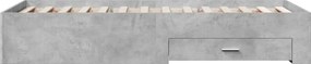 Rám postele se zásuvkami betonově šedý 90 x 200 cm kompozit 3280429