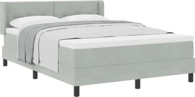 Postel s boxspringem s čelo Světle šedá 200 x 140 cm samet 3341468