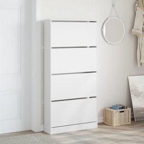 Botník se 4 výklopnými zásuvkami bílý 80 x 21 x 163,5 cm 3214364