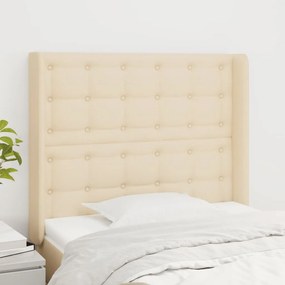 Čelo postele typu ušák krémové 83x16x118/128 cm textil 3119993