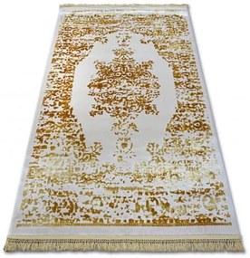 koberec AKRYL MANYAS 192AA, střapce, slonová kost, zlatá velikost 80x150 cm | krásné koberce cz
