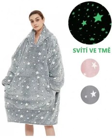 Zaparkorun Deka s rukávy a kapucí svítící ve tmě - Růžová