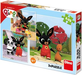 DINO Puzzle Králíček Bing si hraje 3x55 dílků 18x18cm skládačka dn335387