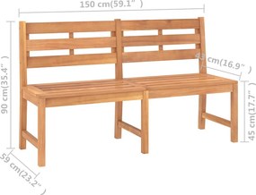 Zahradní lavice 150 cm masivní teakové dřevo 316635