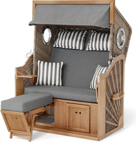 Tchibo - Prémiový plážový koš XL se 2 výklopnými stolky - barva: šedá