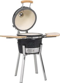 vidaXL Kamado Zahradní gril a udírna keramický 81 cm [316096] Barva: Černá