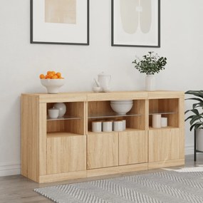 Příborník s LED osvětlením dub sonoma 142,5 x 37 x 67 cm 3209067